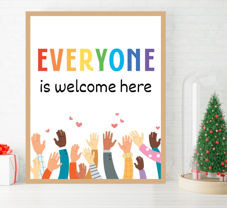Everyone is Welcome Here Poster Sign School Counselor Office - Etsy