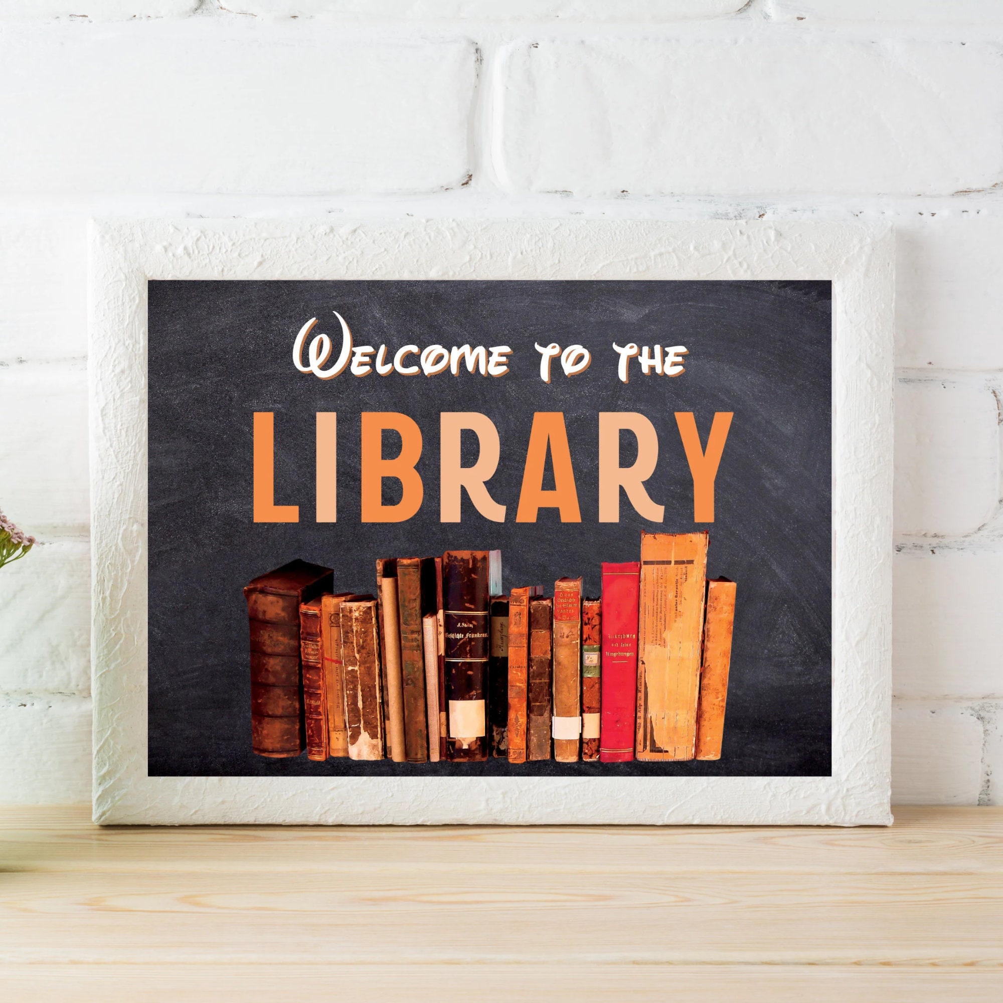 Library Welcome Sign, Inclusive Library Poster, Bookshelf Decor ...