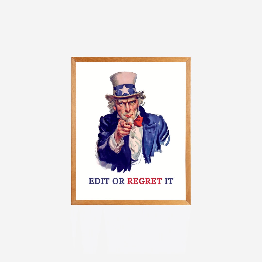 Funny English Poster, Edit or Regret It, College High School Lit ...