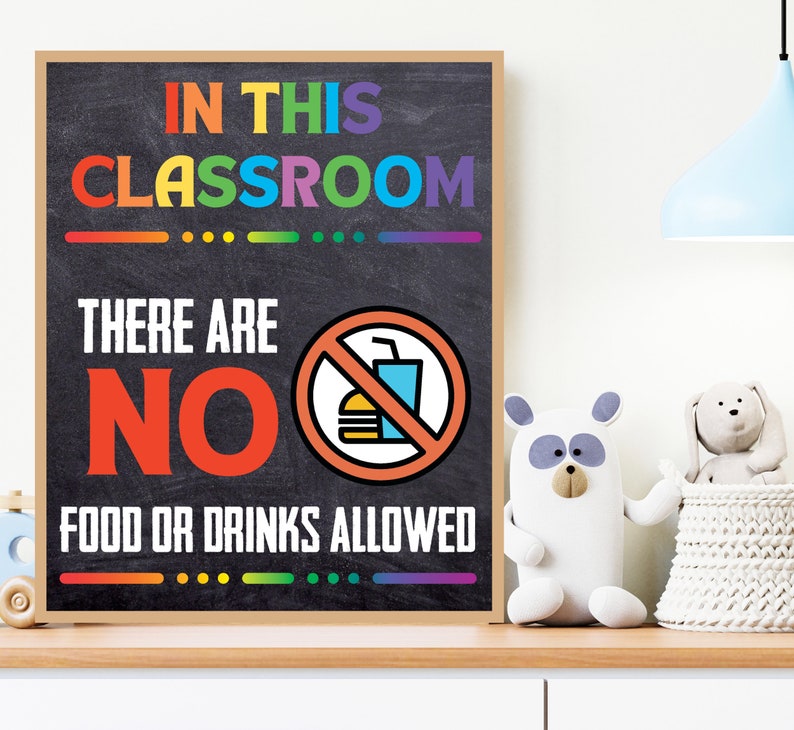 Classroom Poster Teacher Rules Teacher Poster No Food or - Etsy