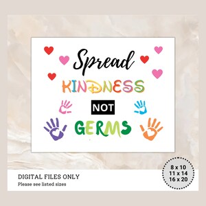 Spread Kindness Not Germs, Health Clinic Poster, School Nurse Office ...