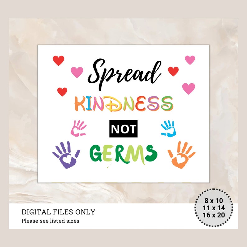 Spread Kindness Not Germs, Health Clinic Poster, School Nurse Office ...