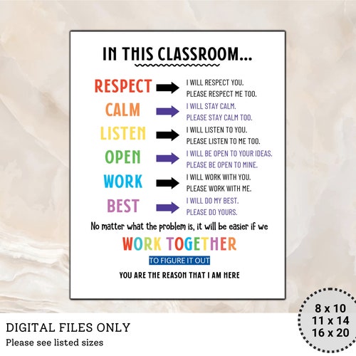 Class Rules Poster - Etsy