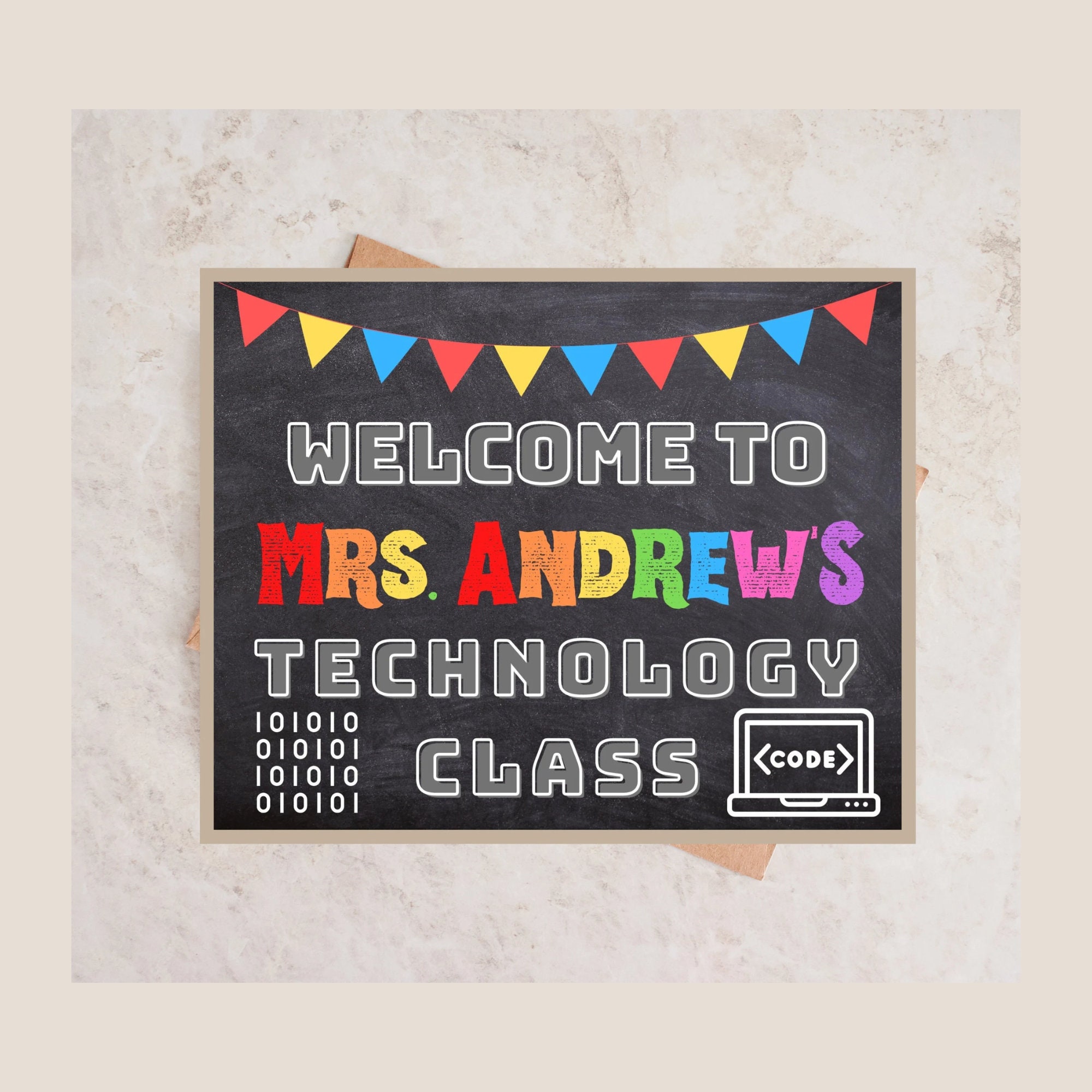 PERSONALIZED Computers Teacher Sign, Classroom Decor, Teacher Door ...