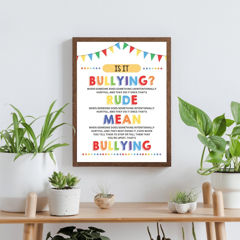 Anti Bully Poster, Classroom Decor, Counselor Office Decor Poster ...