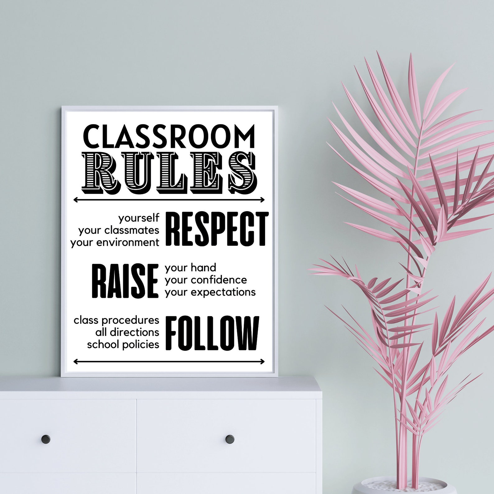 Classroom Expectations, Decor Rules Respect Teen Class, Decor High ...