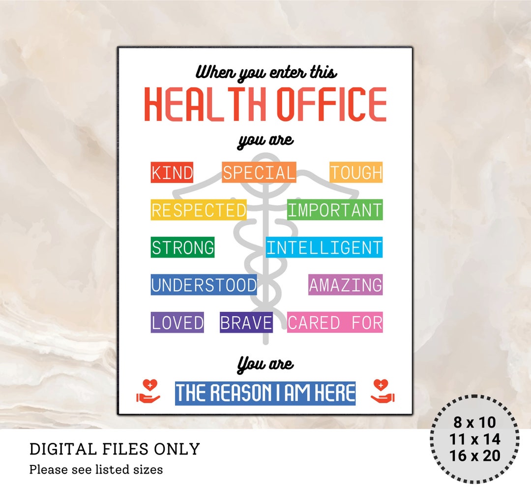 Printable School Health Office Poster Pediatric Clinic Decor - Etsy
