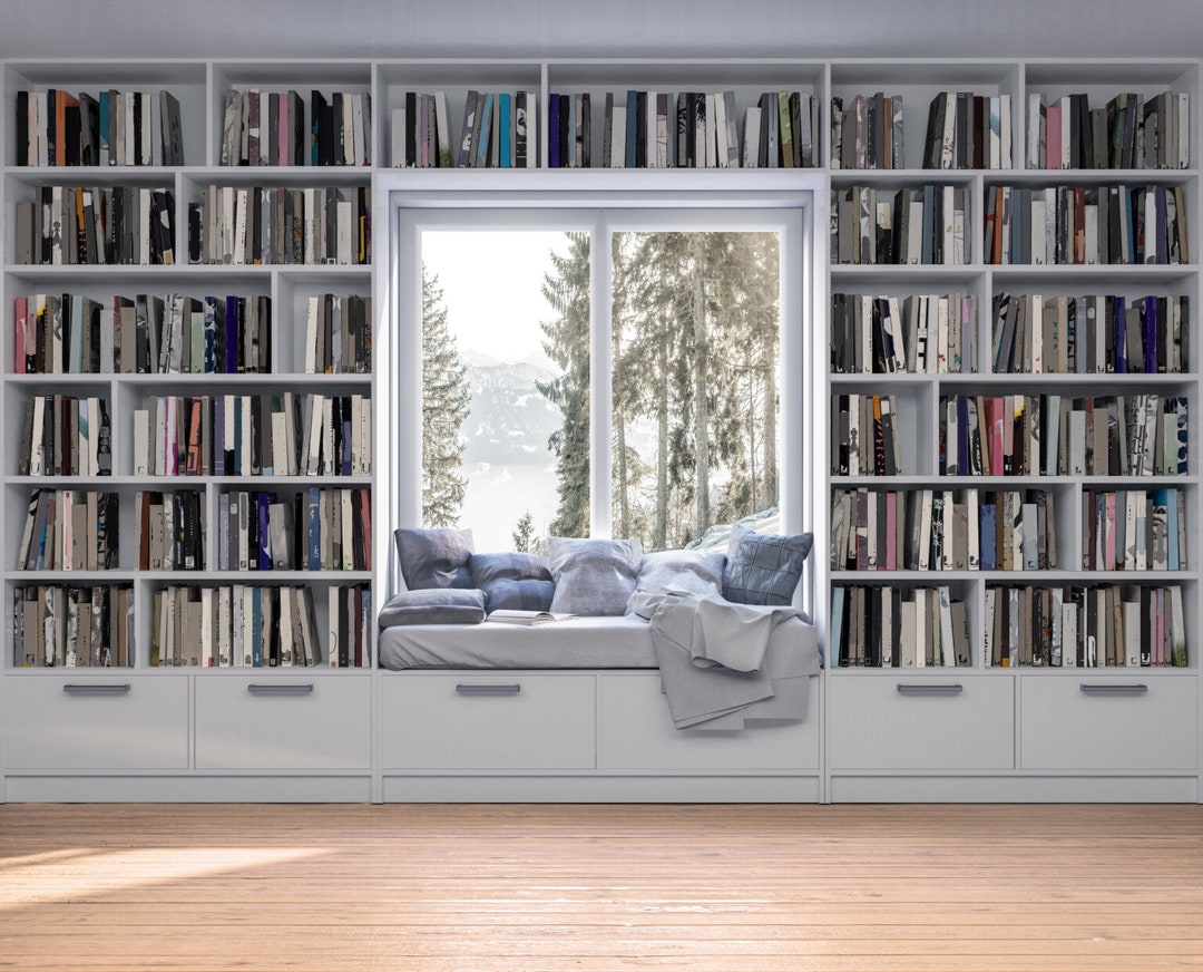 Bookcase Zoom, Virtual Background, Bookcase Backdrop, Office Background ...