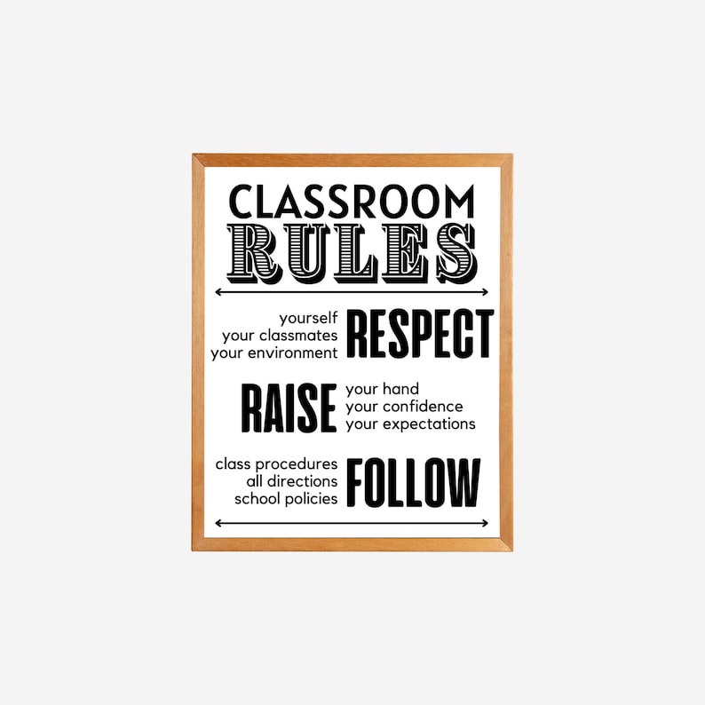 Classroom Expectations, Decor Rules Respect Teen Class, Decor High ...