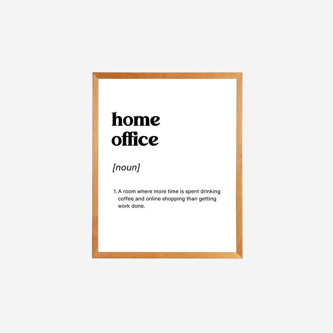 Home Office Definition Poster, Home Office Gift Idea, Office Decoration ...