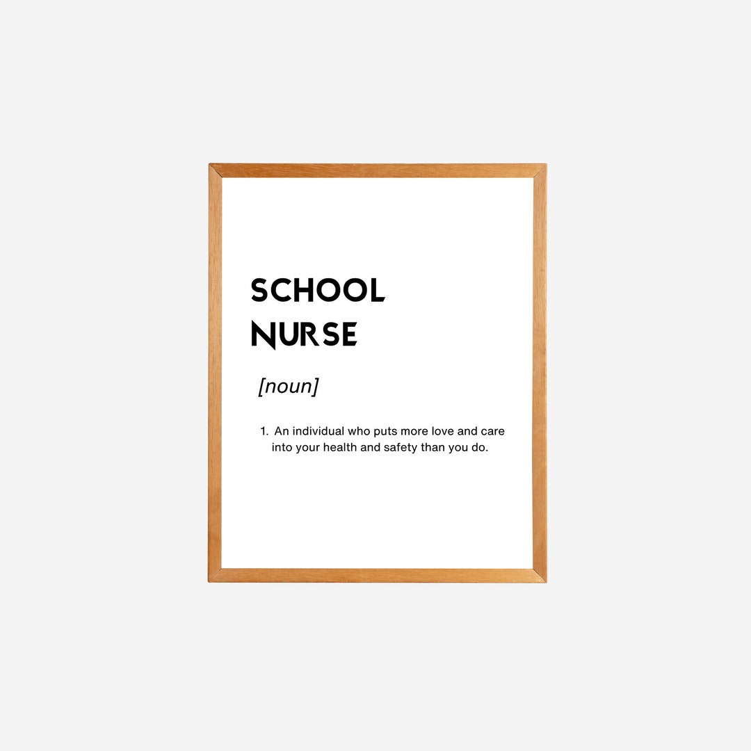 School Nurse Definition Poster, Nurse Decor, Health Room Poster, Nurse ...