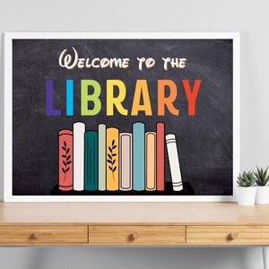 Welcome Library School Sign Classroom Decor Printable School - Etsy
