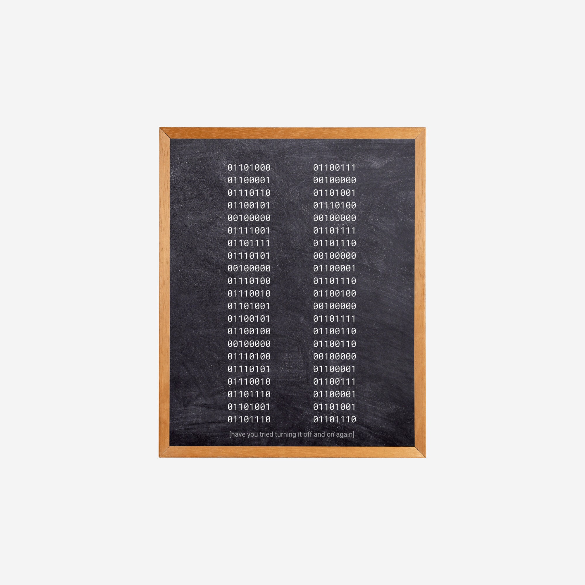 Have You Tried Turning It off and on Again Poster, Binary Code ...