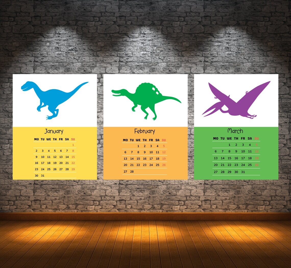 Printable Calendar Colorful Calendar Children Calendar Kids - Etsy