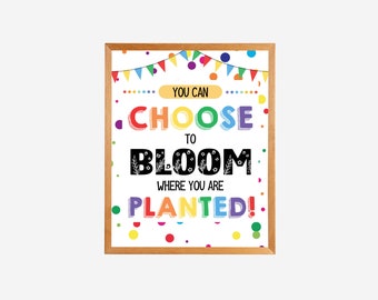 Classroom Decor, School Classroom Poster, Bloom Where You Are Planted ...