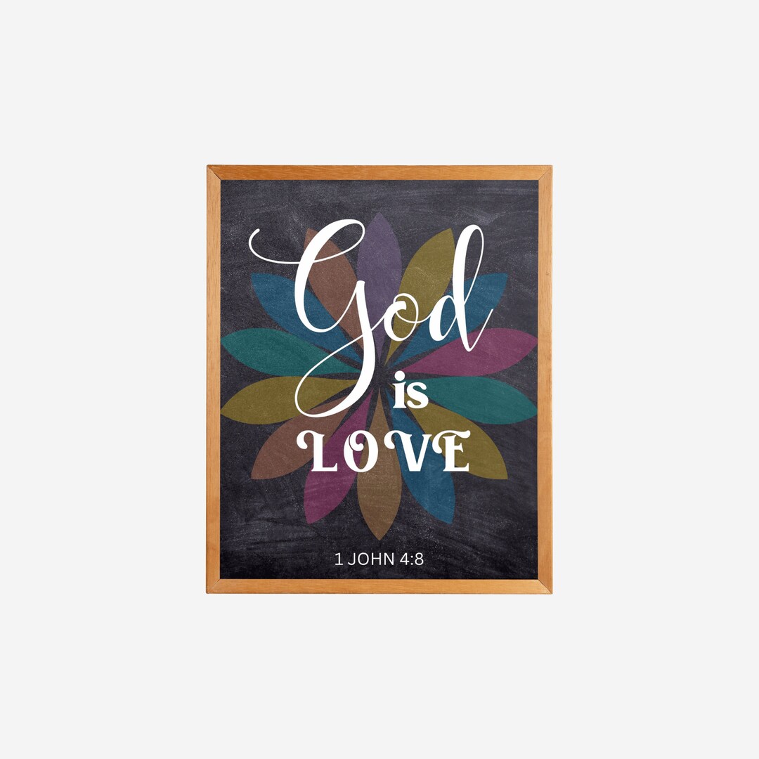 God is Love, Bible Verse Print, Scriptures Wall Art, Christian Poster ...