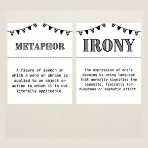 Literary Devices Posters, Writing Elements Art, English Classroom ...