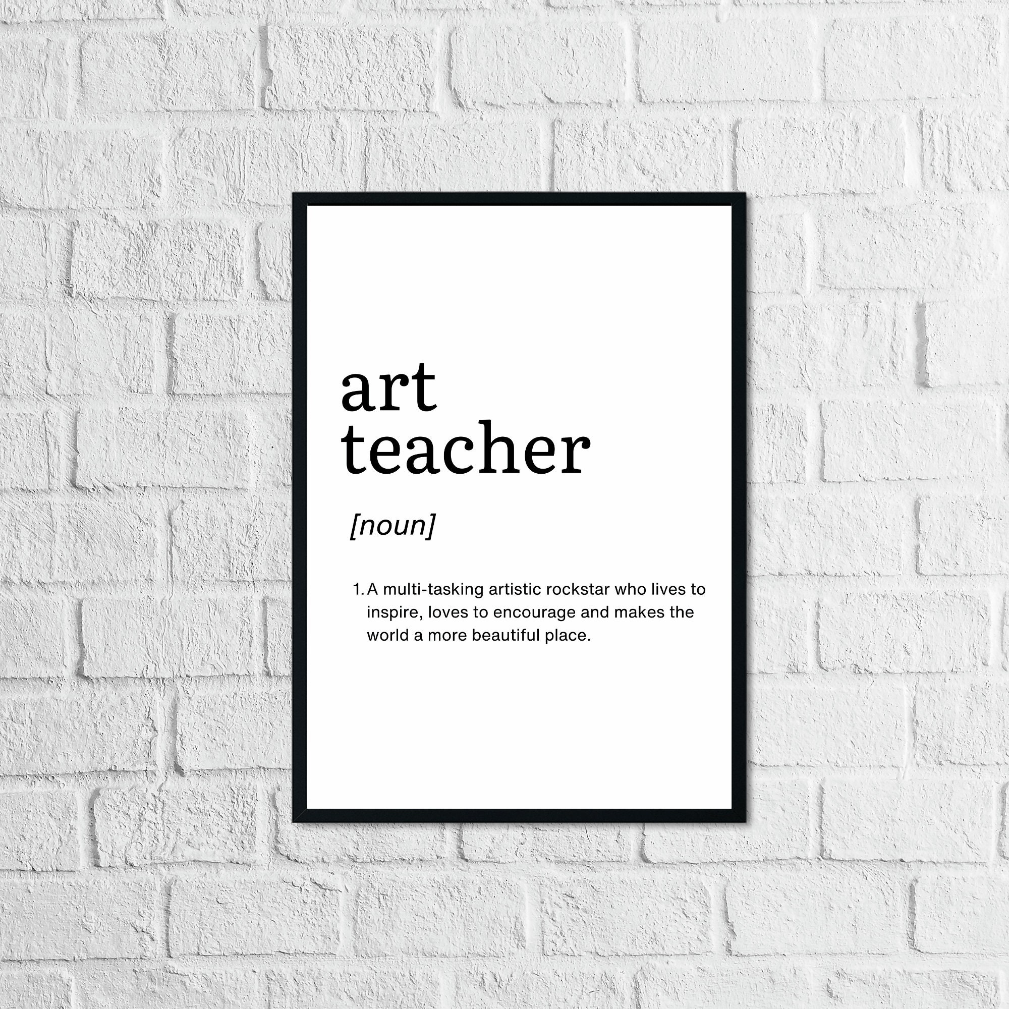 Art Teacher Poster, Art Teacher Definition Print, Gift for Art Teacher ...