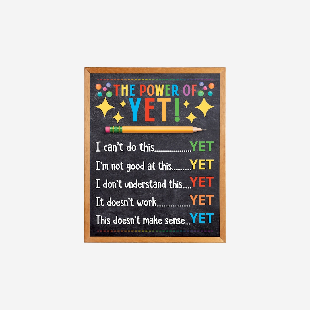 The Power of yet Poster Printable, Motivational Wall Art, Growth ...