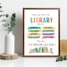 Welcome Library School Sign, Classroom Decor, Printable School Library ...