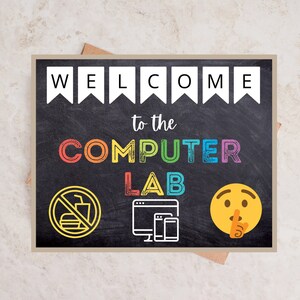 Computer Lab School Sign, Classroom Decor, Teacher Door Sign, Computers ...