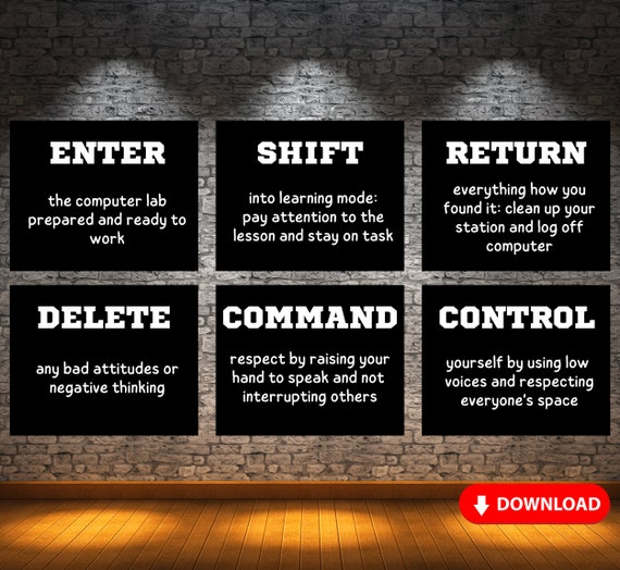 Computer Lab Poster Set of 6 Classroom Decor INSTANT - Etsy