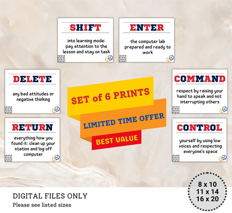 Computer Lab Poster Set Classroom Decor INSTANT DOWNLOAD - Etsy