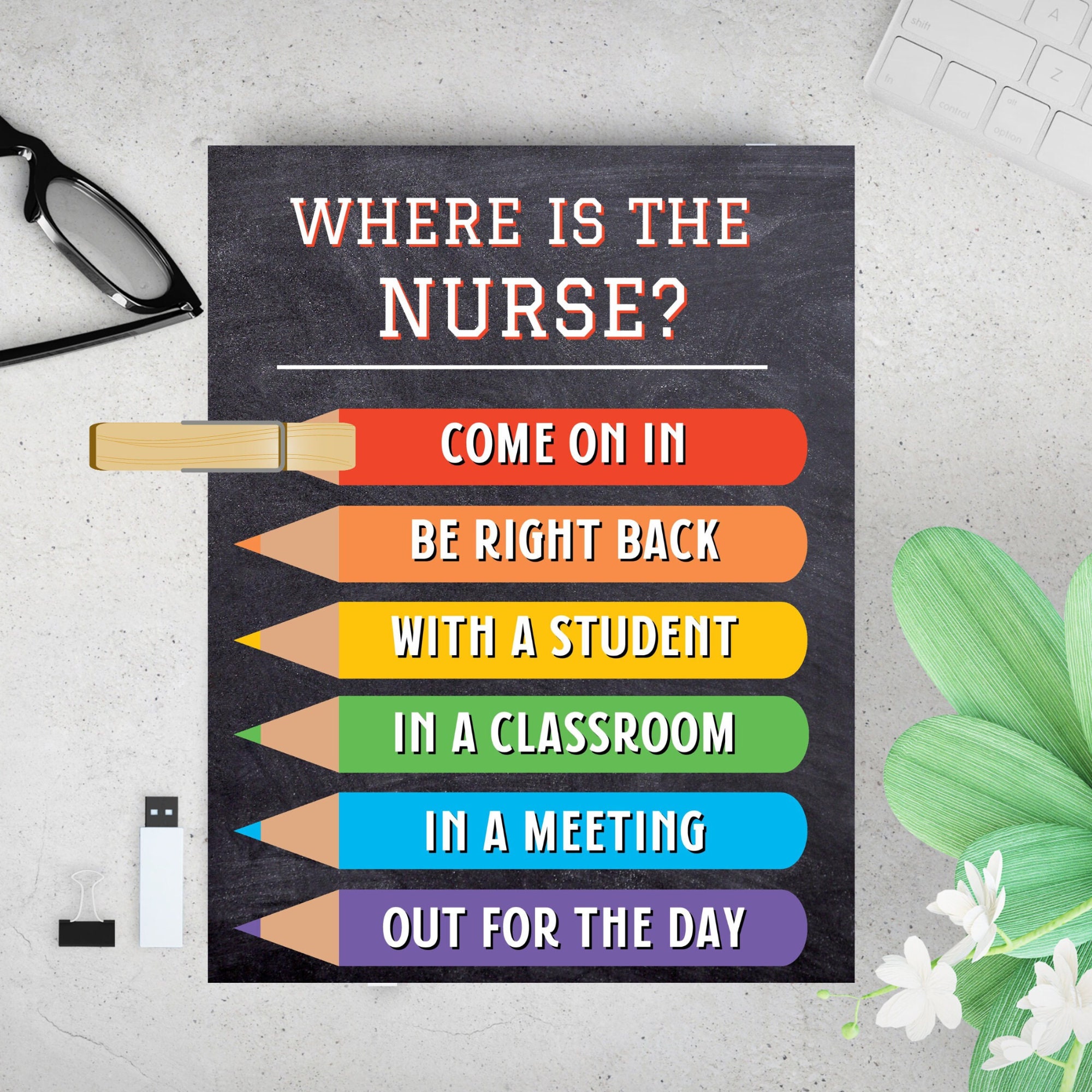 Where is the School Nurse Door Sign, Classroom Decor, School Nurse ...