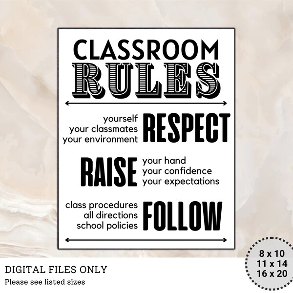 Classroom Management Poster - Etsy