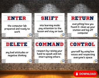 Computer Lab Rules Poster - Etsy
