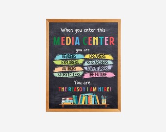 School Library Classroom Printable Poster, Librarian Decor, Technology ...