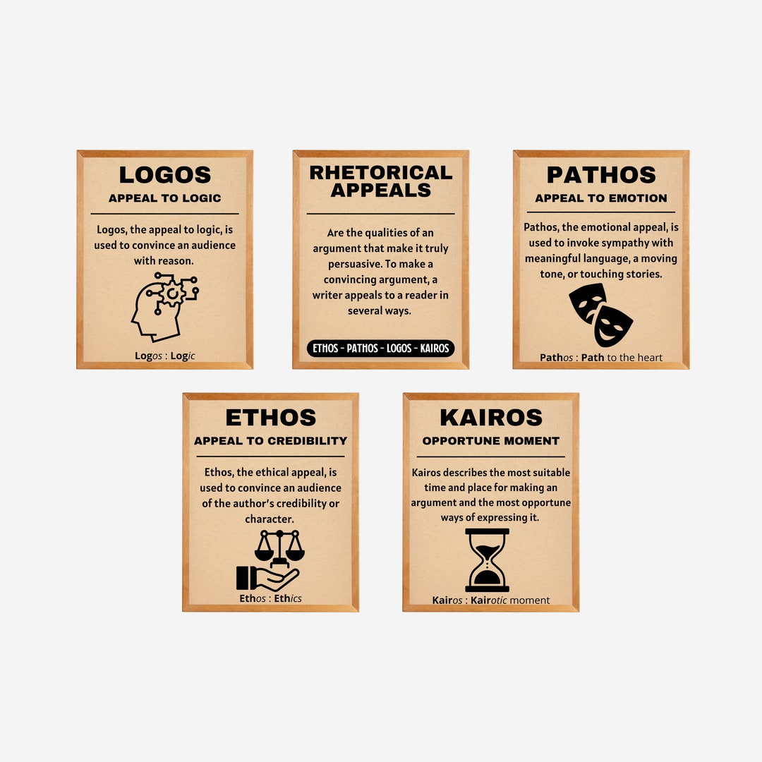 Set of 5 Ethos Pathos Logos Kairos, Classroom Decor High School AP ... Set of 5 Ethos Pathos Logos Kairos, Classroom Decor High School AP ...