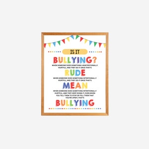 Anti Bully Poster, Classroom Decor, Counselor Office Decor Poster ...