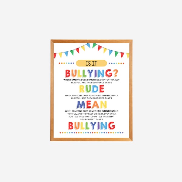 Anti pesten poster - Etsy België
