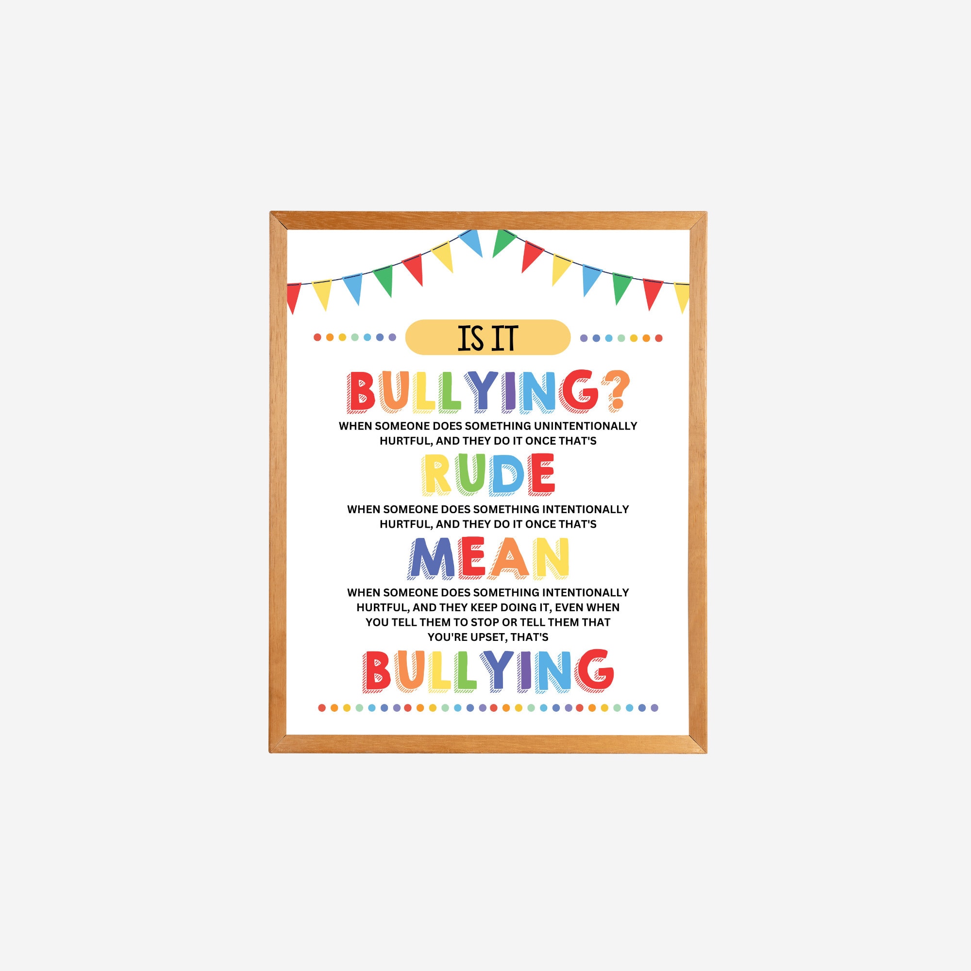 Anti Bully Poster, Classroom Decor, Counselor Office Decor Poster ...