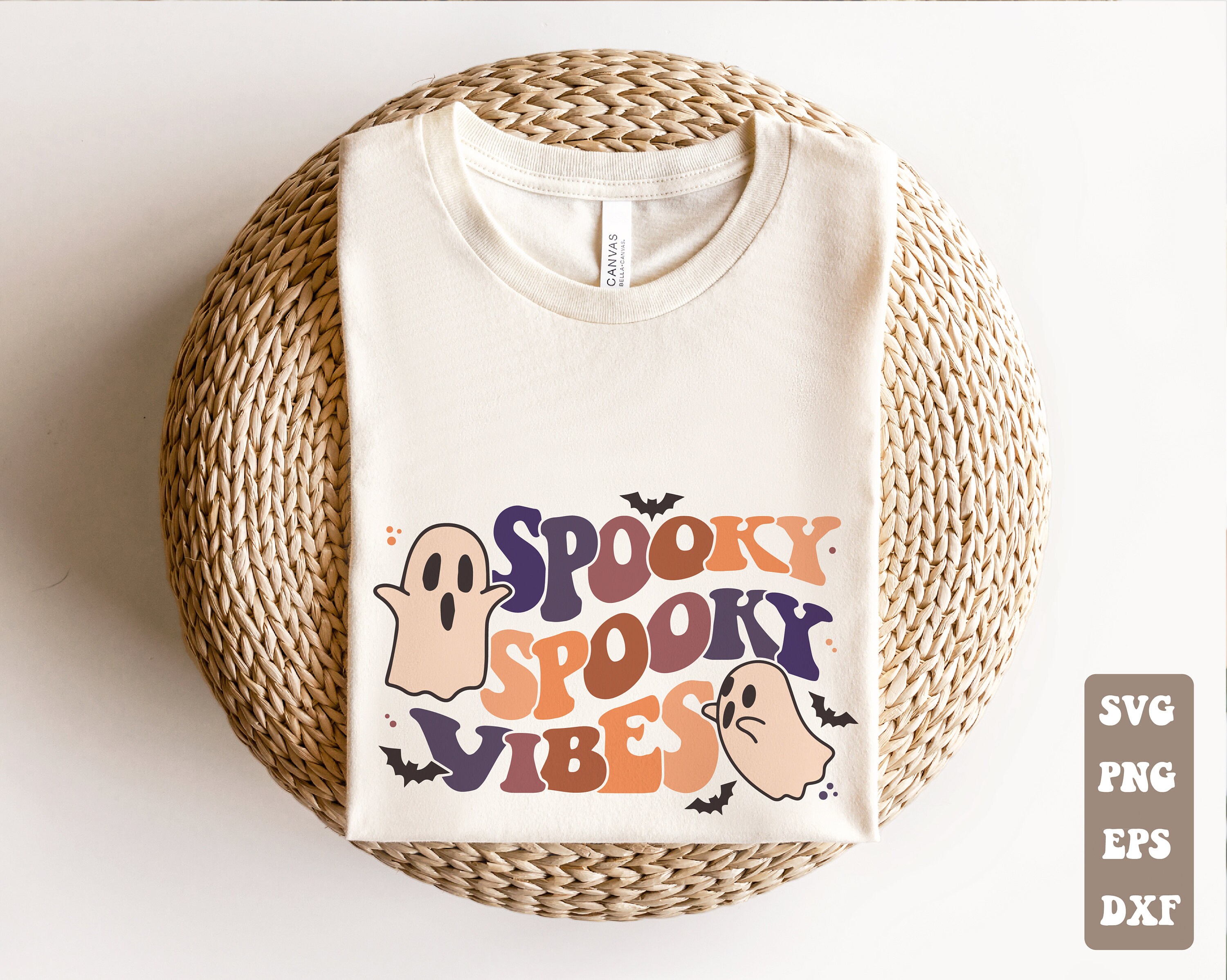 Spooky Vibes Retro SVG PNG, Ghost Boo SVG, Fall Halloween Sublimation ...