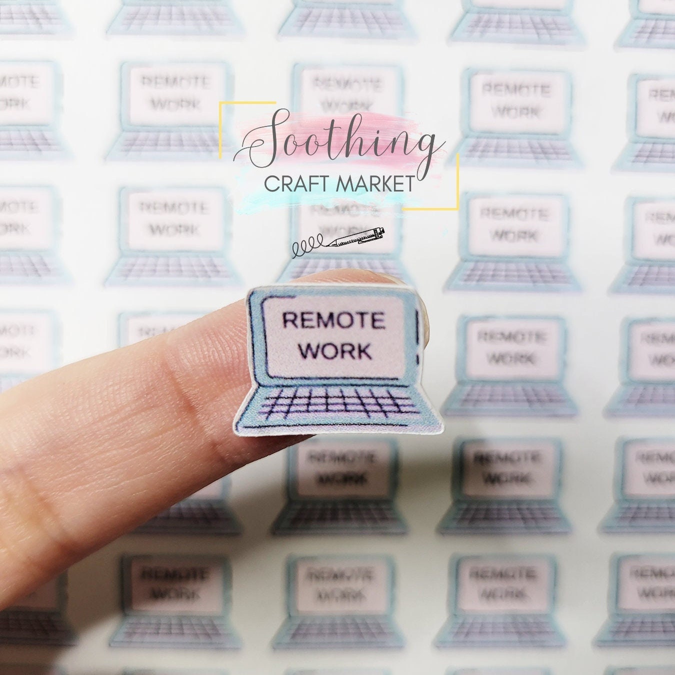 Remote Work Sticker, Dot Journal, Home Office Planner Reminder, Work ...