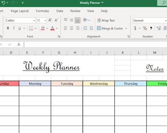 Excel Planner Spreadsheet Downloadable Template Simple Spreadsheet ...