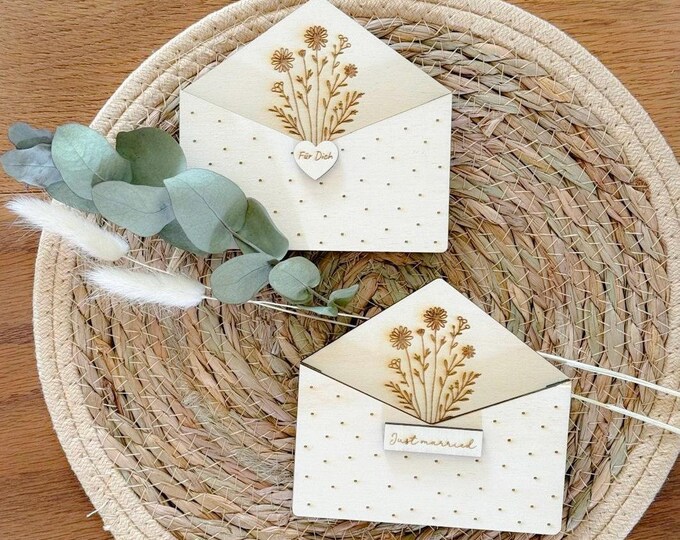 3D Wooden Envelope as Packaging for Cash Gifts or Vouchers With ...