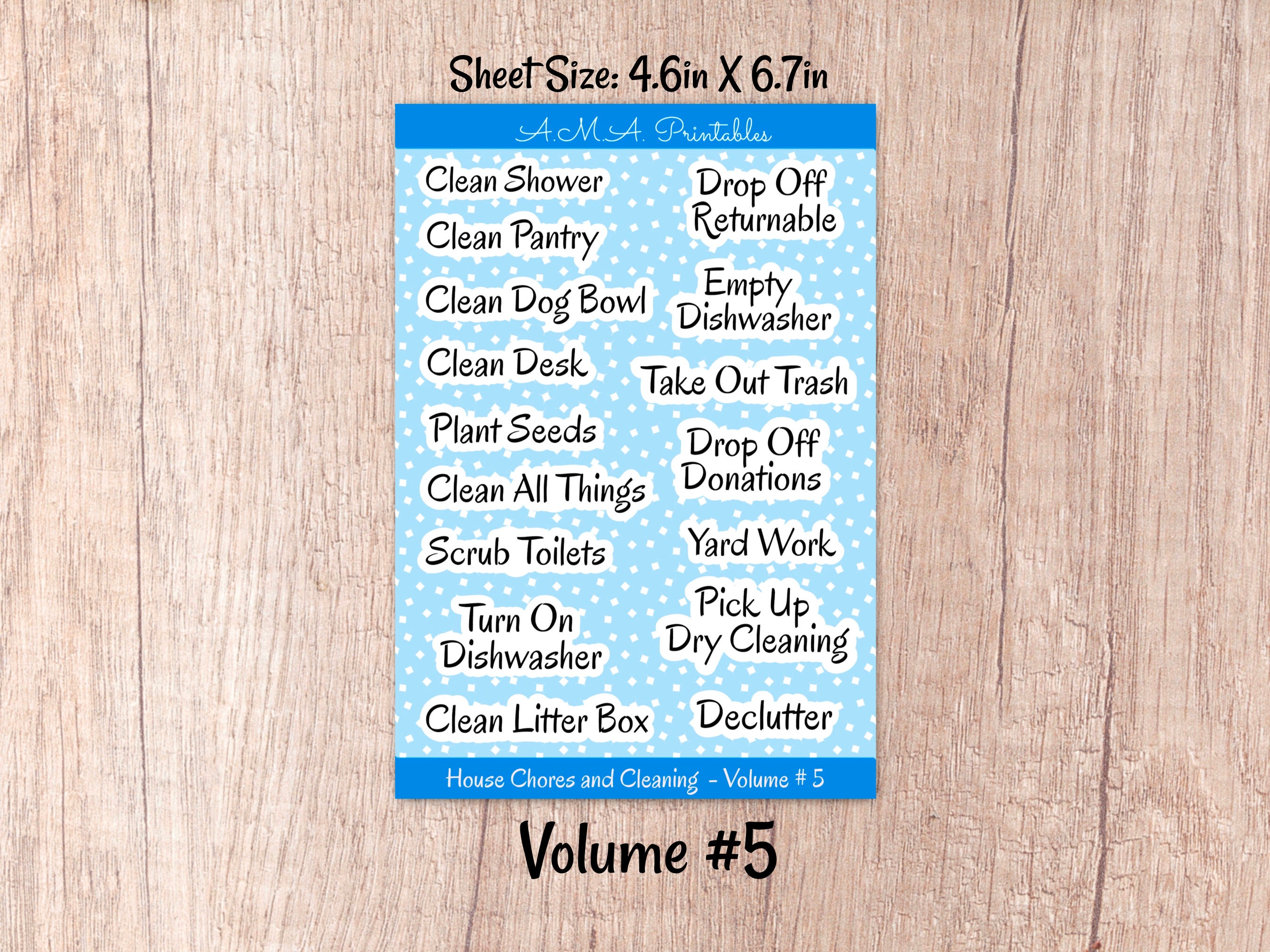 House Chores and Cleaning Sticker Sheets, Bullet Journal Sticker Pack ...