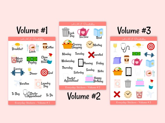 Everyday Printable Sticker Sheets Bullet Journal Stickers - Etsy