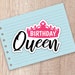 Birthday Queen Sticker, Vinyl Printable Sticker, Birthday Gift Sticker ...