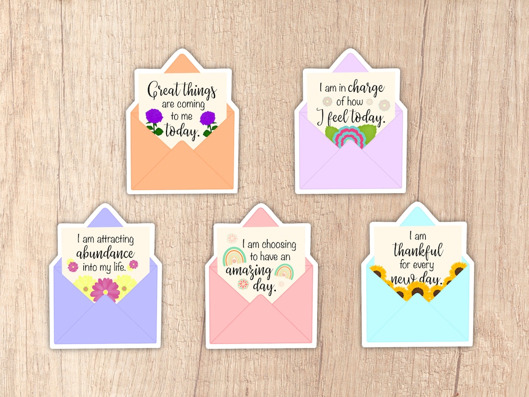 5 Positive Quotes Stickers, Stickers Pack, Cute Stickers, Water Bottles ...