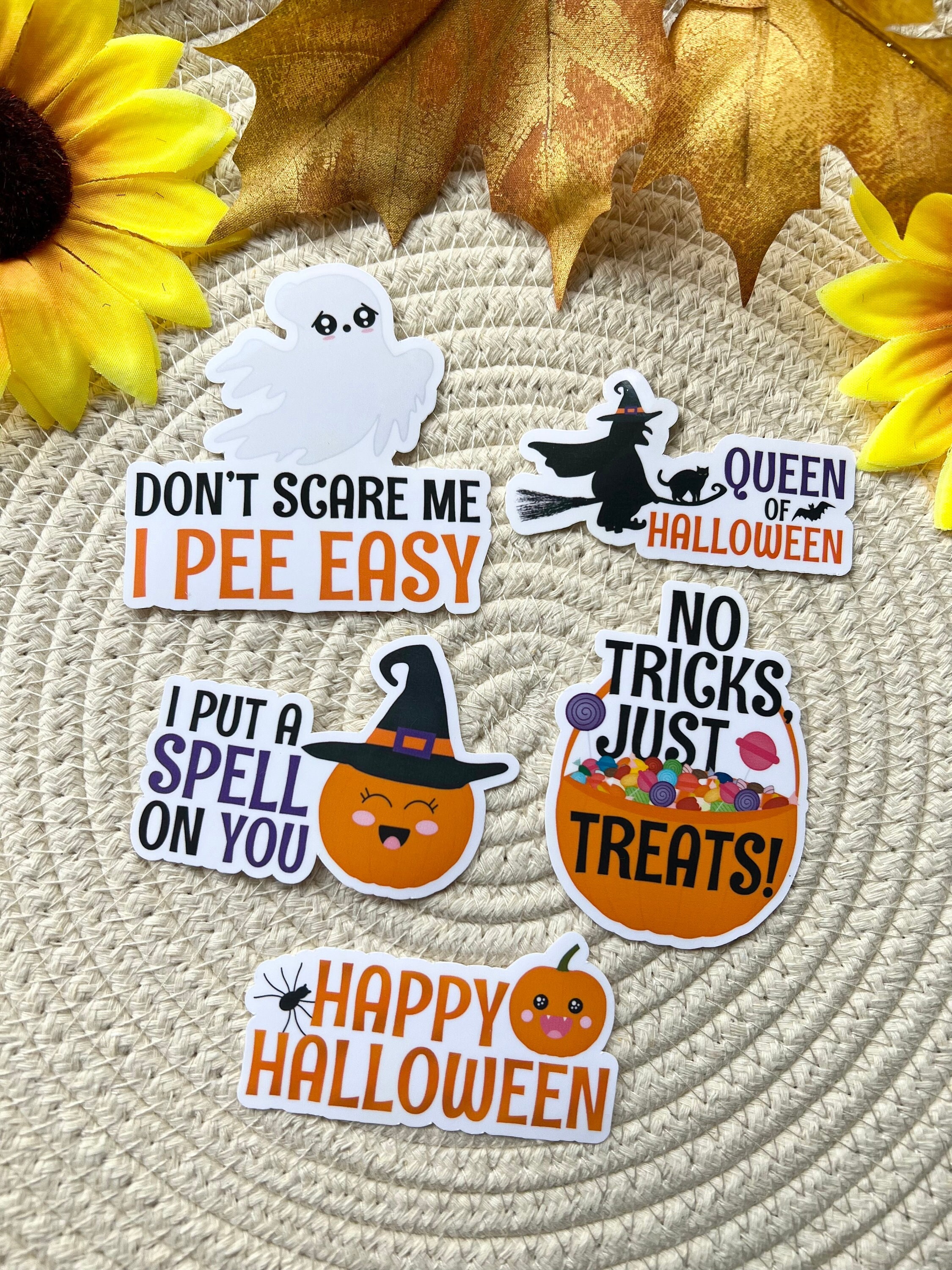 5 Funny Halloween Stickers, Halloween Stickers, Spooky Season, Funny ...