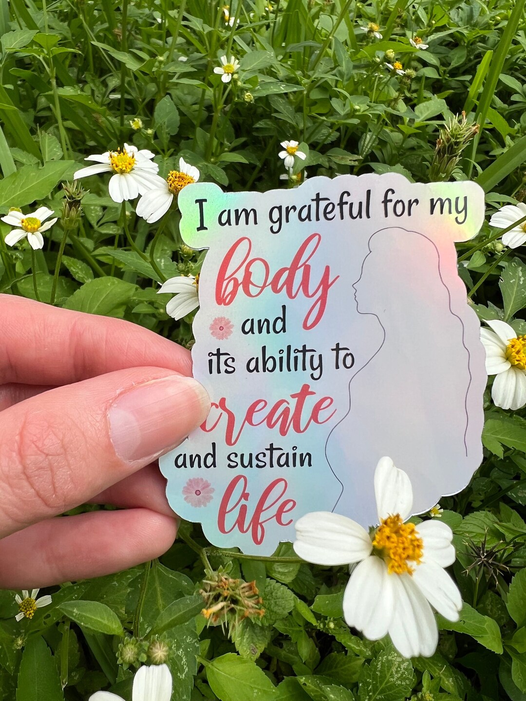 Pregnancy Quote Holographic Sticker, Maternity Stickers, Pregnancy ...