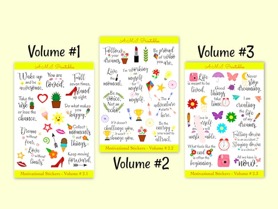 Motivational Quotes Printable Stickers Volume 2 Inspirational - Etsy