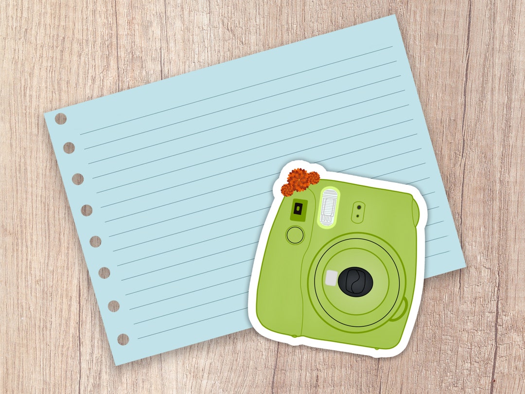 Green Polaroid Camera Sticker, Polaroid Camera Water Bottles Sticker ...
