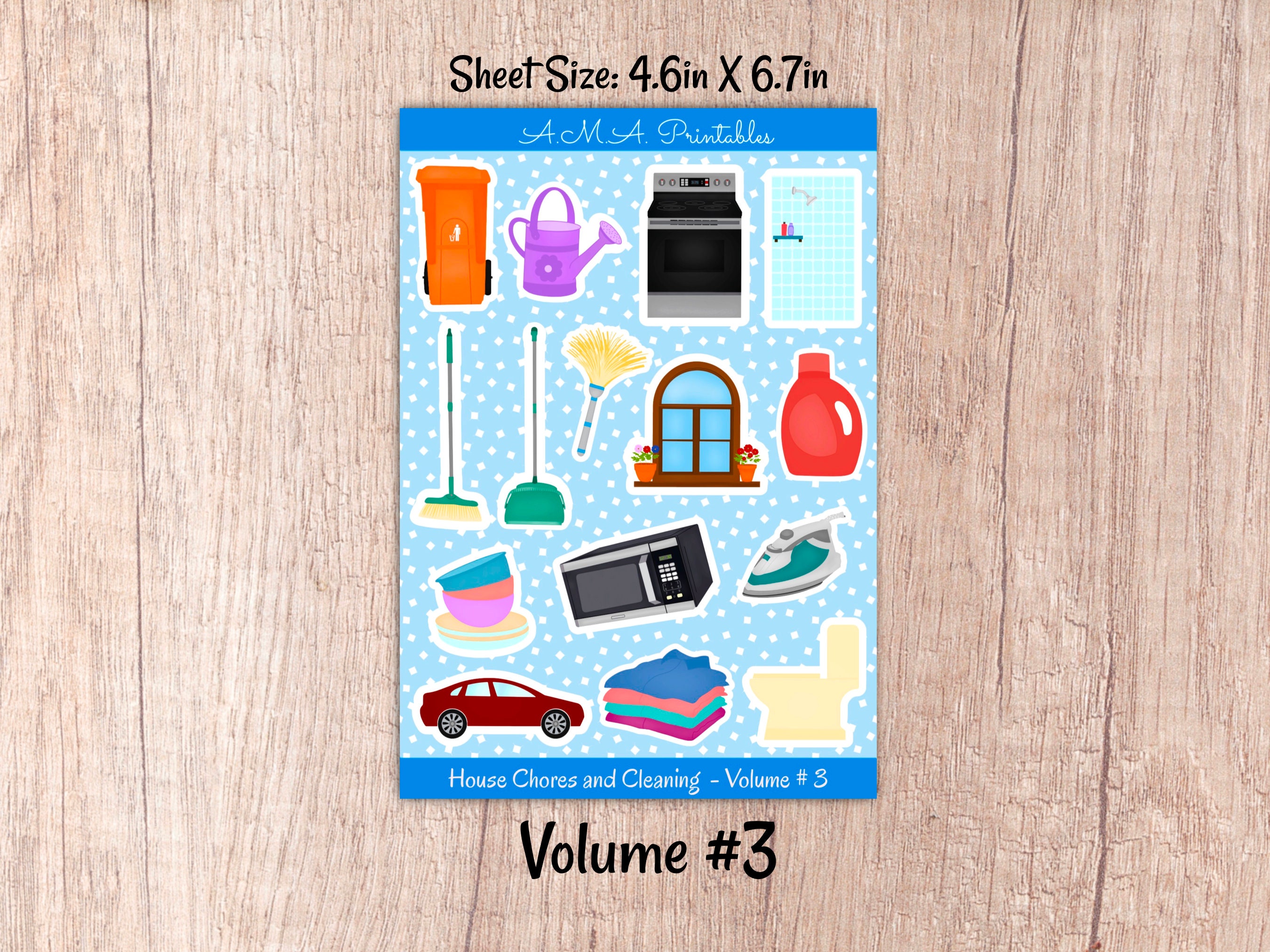 House Chores and Cleaning Sticker Sheets, Bullet Journal Sticker Pack ...