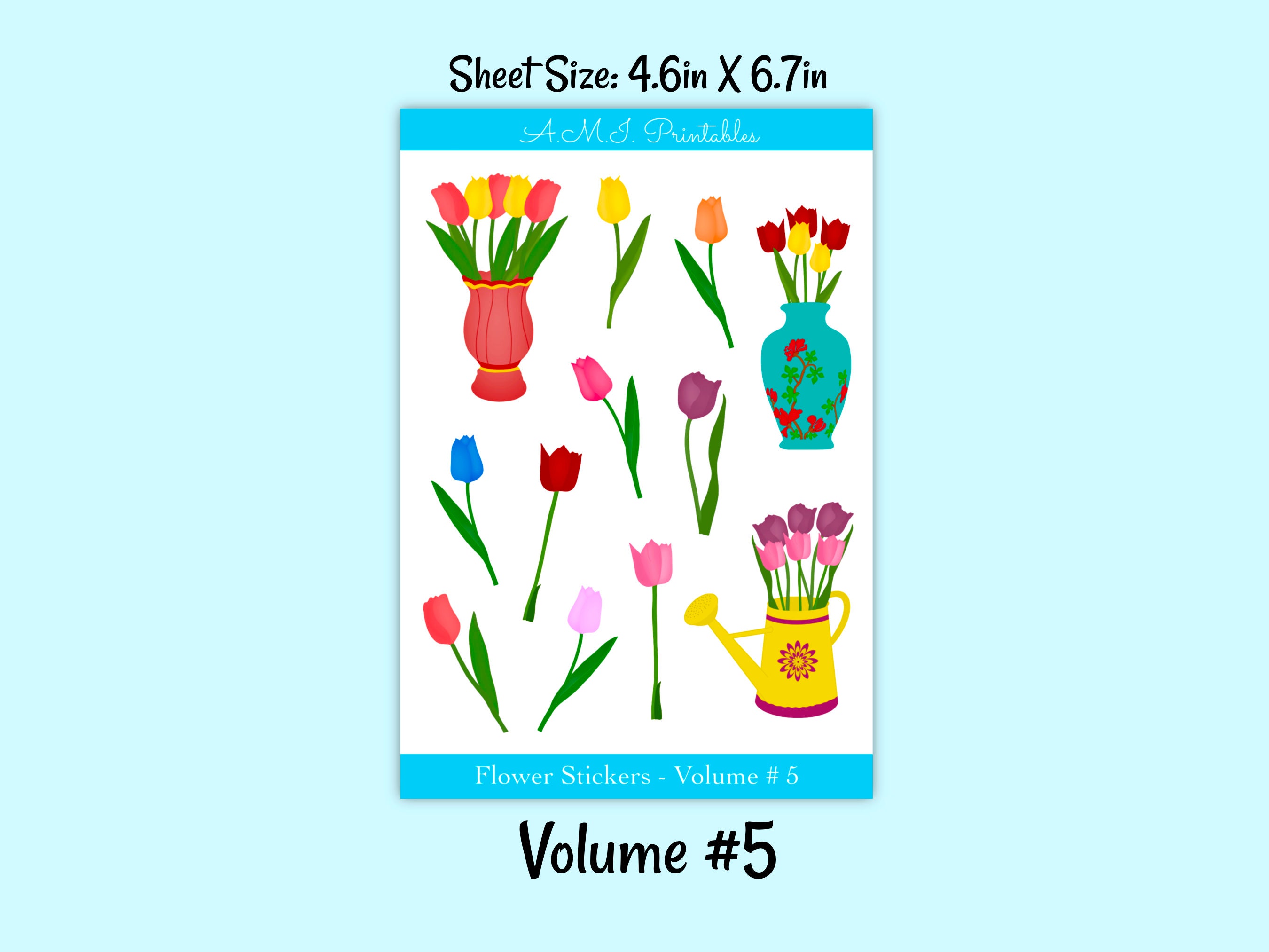 Flower Printable Sticker Sheets Flower Bullet Journal - Etsy