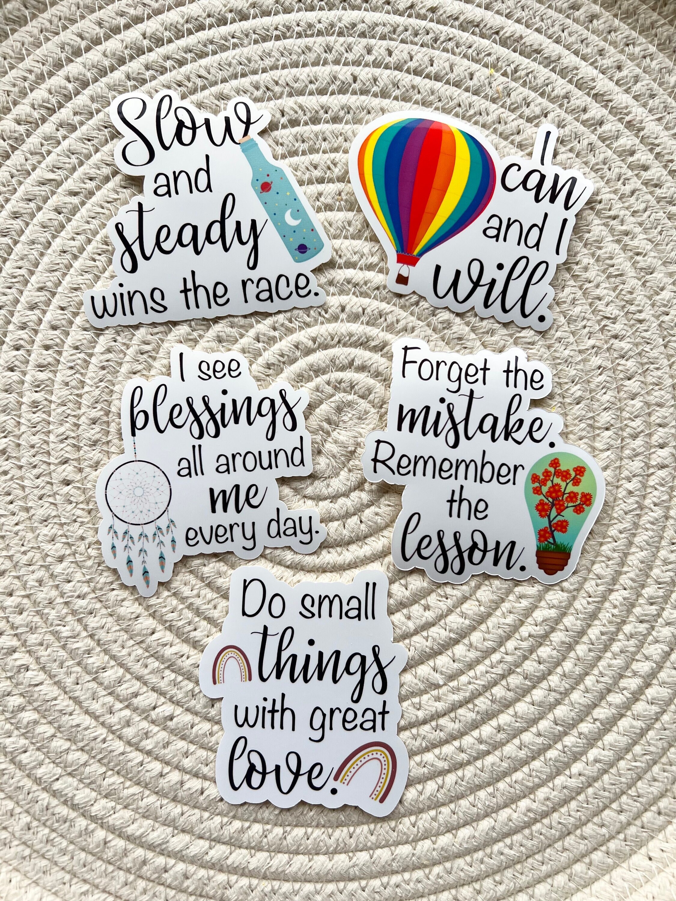 5 Motivational Quotes Stickers Stickers Pack Cute Stickers - Etsy
